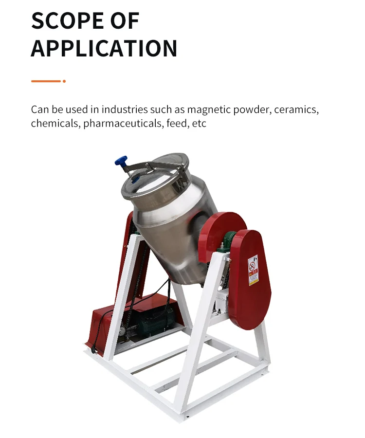 Xianglu 150kg 200l 304 Stainless Steel Powder Drum Mixer For Plastic ...