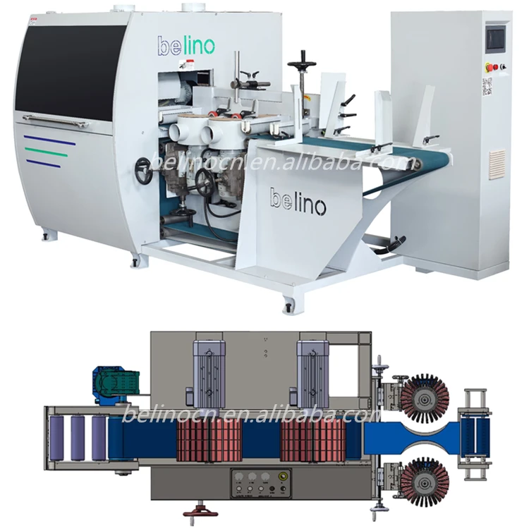 Industrial Wood Wire Brush Drum Edge Sanding Machine