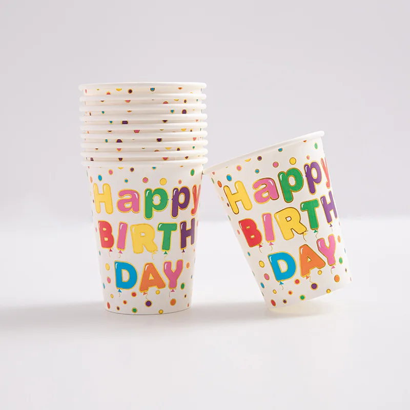 Disposable Tableware Set Paper Cups Plates Napkins Set Birthday Baby ...