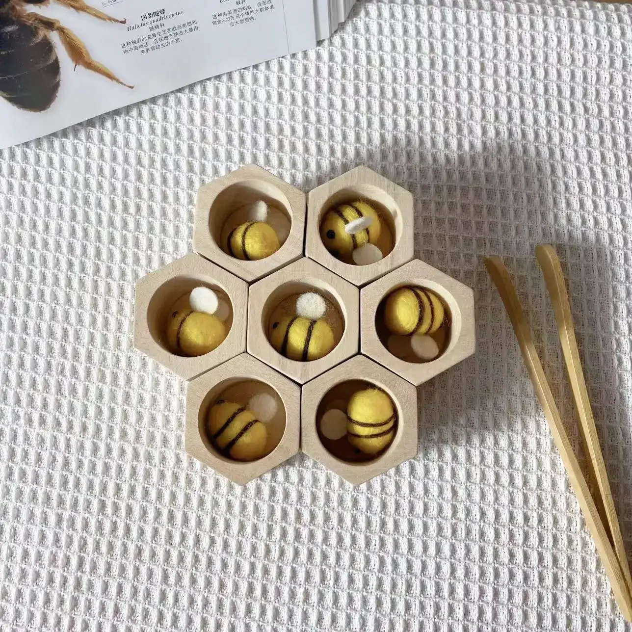 Wooden Beehive Life Cycle Board Montessori Game Beehive Basswood Open ...