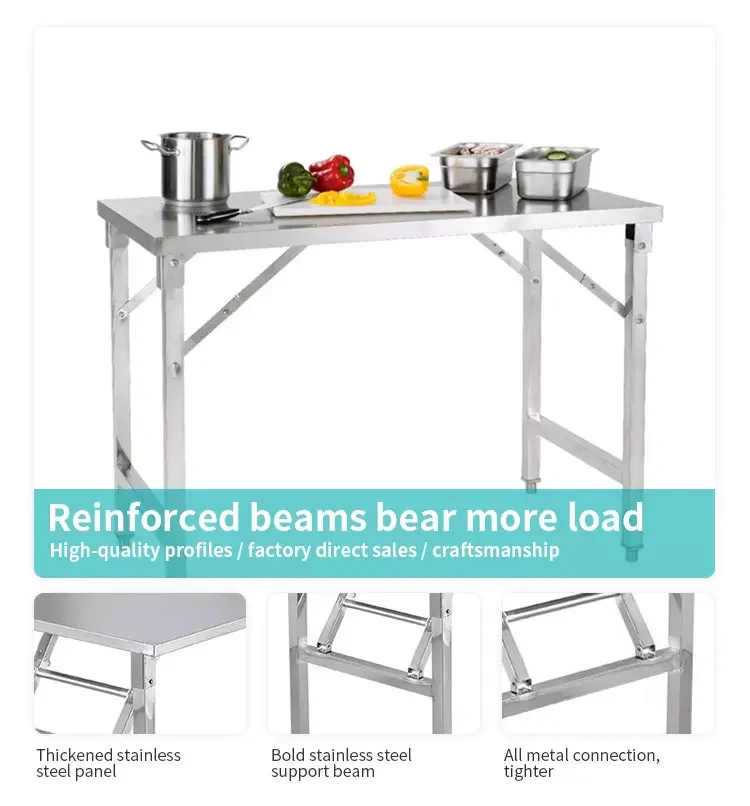 Stainless Steel Folding Workbench - Durable & Portable