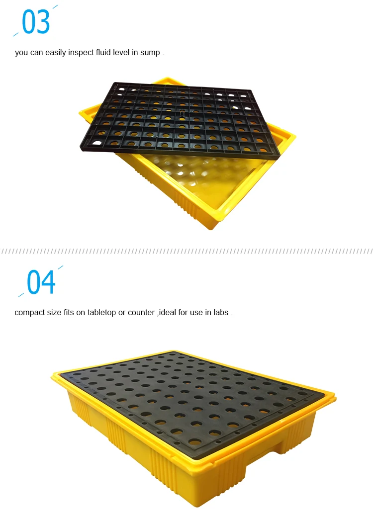 Desktop Countertop HDPE Plastic Lab Spill Containment Tray