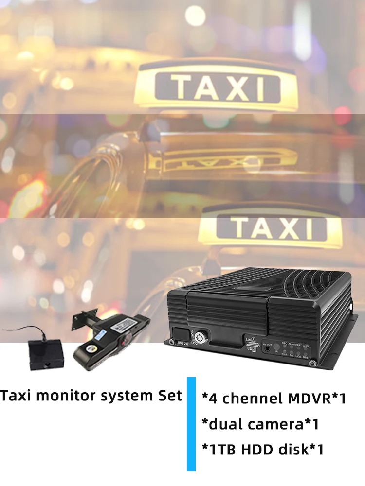 5 Channel 1080p 4G Truck Back Taxi Camera DVR Vehicle Security Systems ...