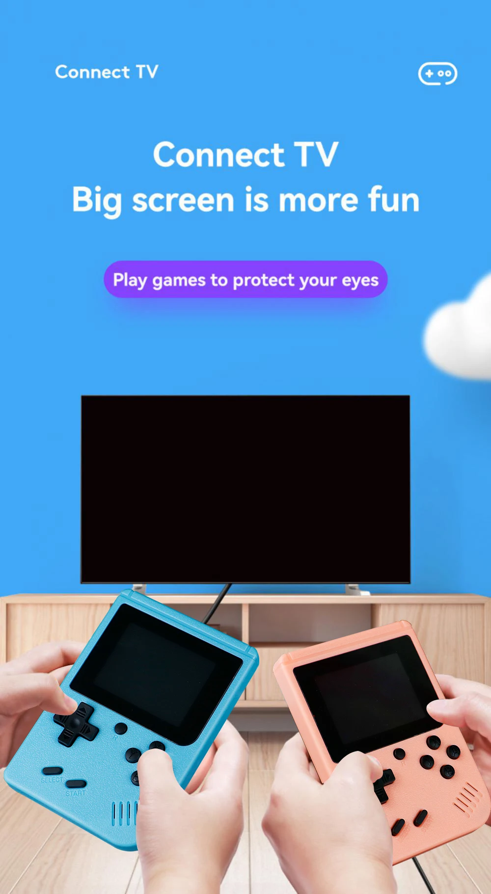 400 In 1 Mini Games Handheld Game Console Portable Retro Video Game ...