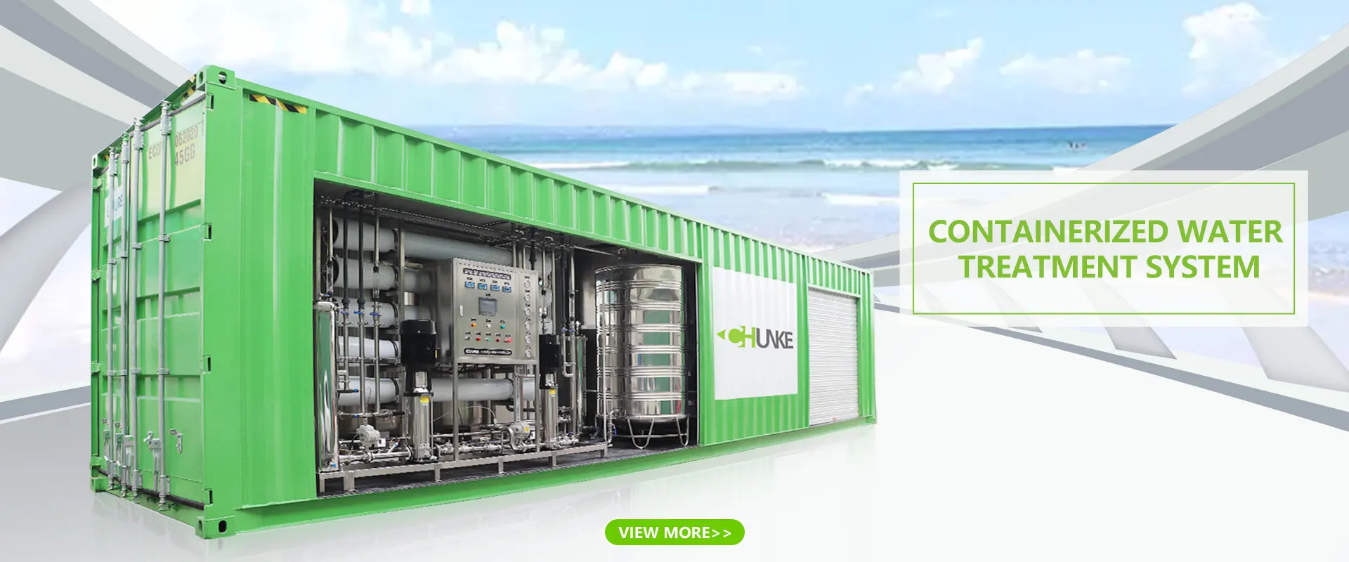 Containerized Sewerage Water Treatment 40ft Plant Brackish Sea Water ...