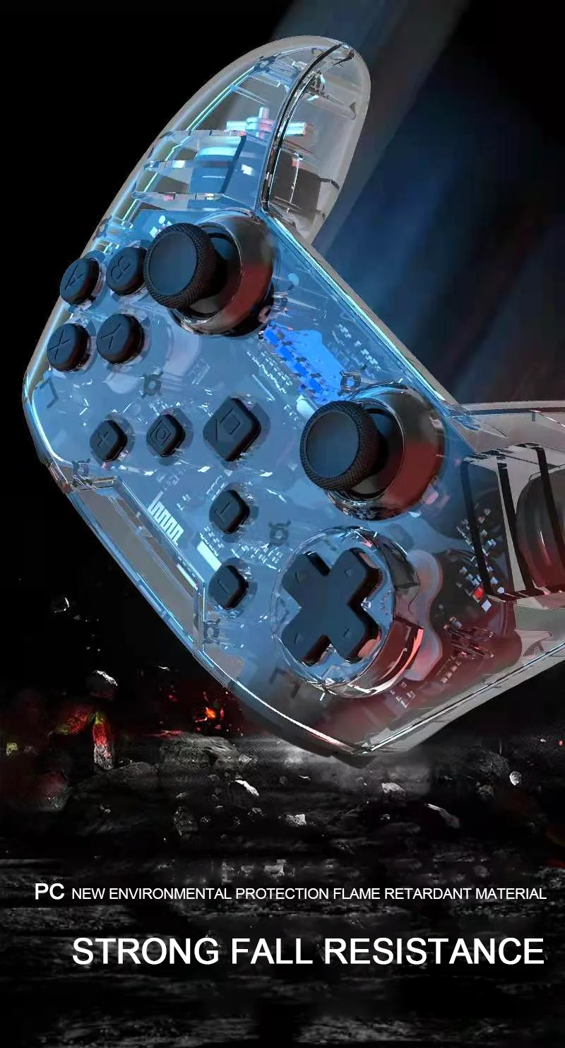 Led Transparent Wireless Bt Usb Pro Joystick Gamepad Video Game Pad ...