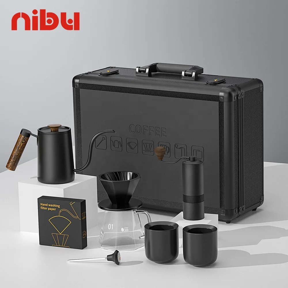Nibu Travel Coffee Maker Pour Over Coffee Gift Box Suitcase Kit With ...
