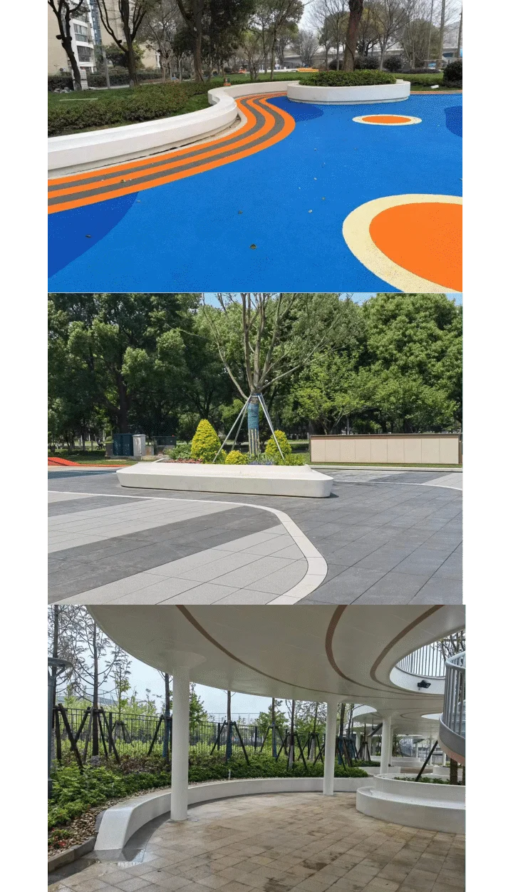 Grc Clear Water Concrete Gray White Red Flower Bed Tree Pond Sitting ...