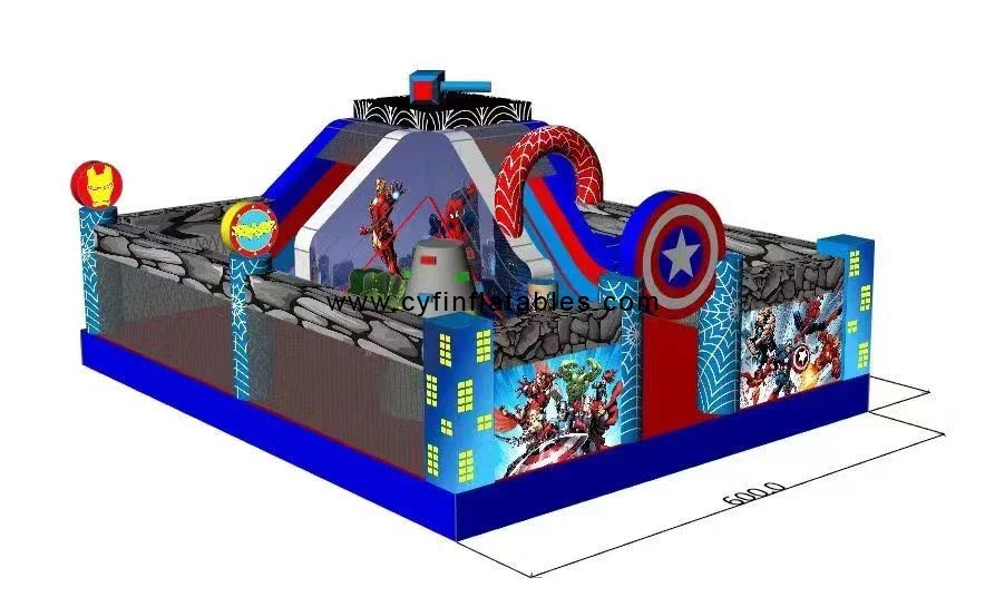 Customize Pyramid Eiffel Pit Inflatable Theme Park Big Jumping Castle ...