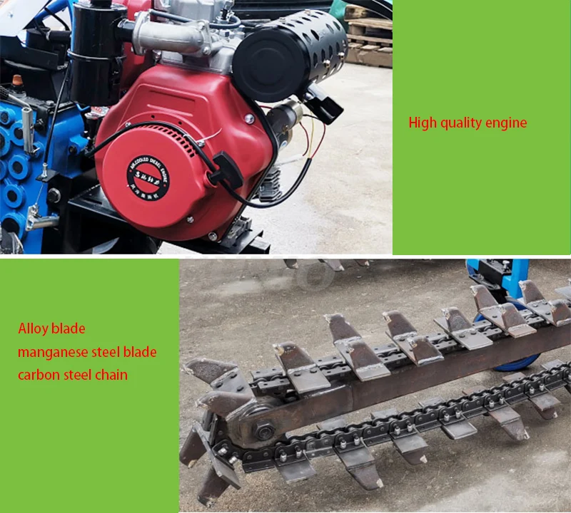 Tractor Hydraulic Chain Digging Trencher Mini Dual Track Chain Hand ...