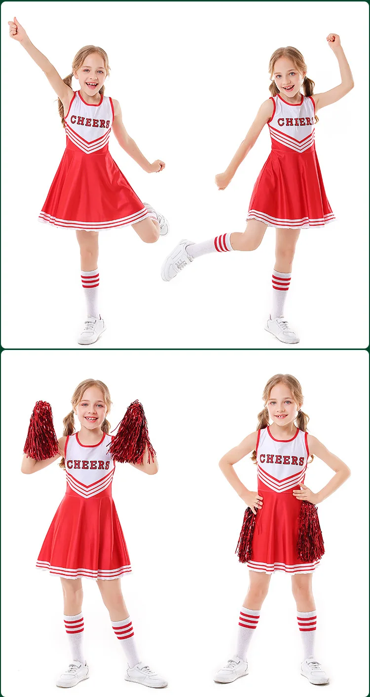 Kids Cheerleading Uniforms - Pink Child Cheerleader Costume for Youth ...