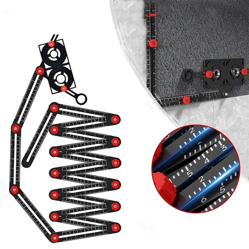 Multi Angle Measuring Ruler Folding Positioning Ruler Tile Flooring ...