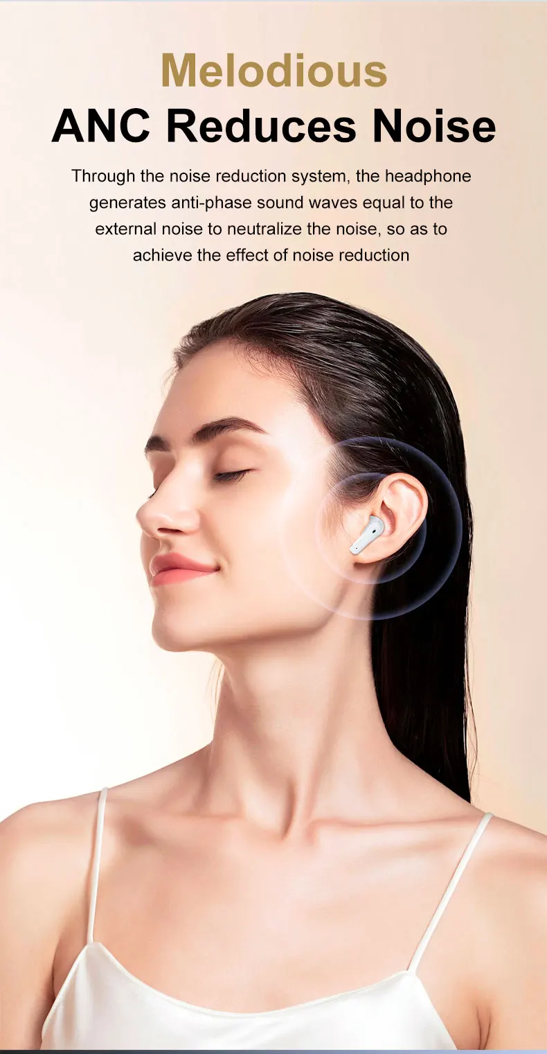 Langsdom TWS Earbuds with ANC & ENC, IPX5 Waterproof, 40H Playtime ...