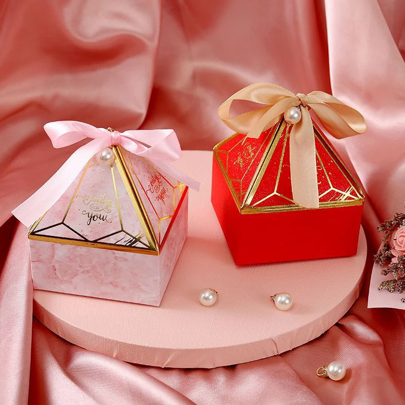 Colorful Navy Blue Pink Candy Birthday Wedding Party Favor Boxes with ...