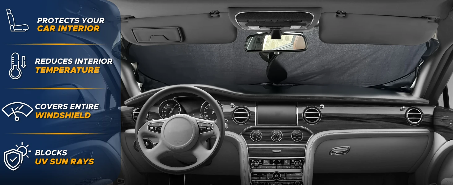 Upgraded Sunshade For Tesla Model 3/y Windshield,Improved Uv Protection ...