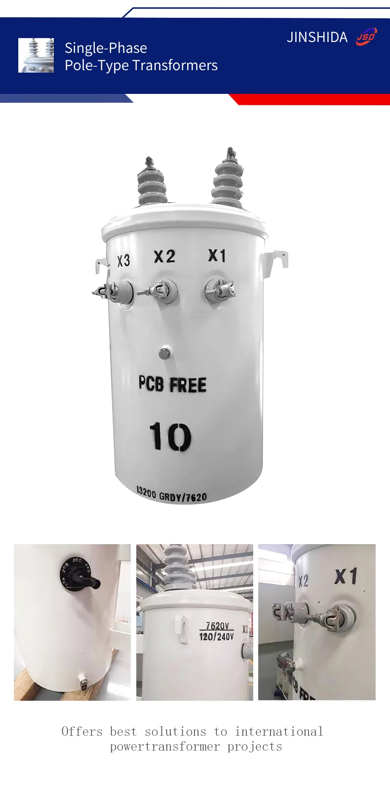 380v 440v To 6kv 7.5kv 13.8kv 500 630 750 1000 1250 1500 Kva Single Phase Step Up Pole Mounted ...