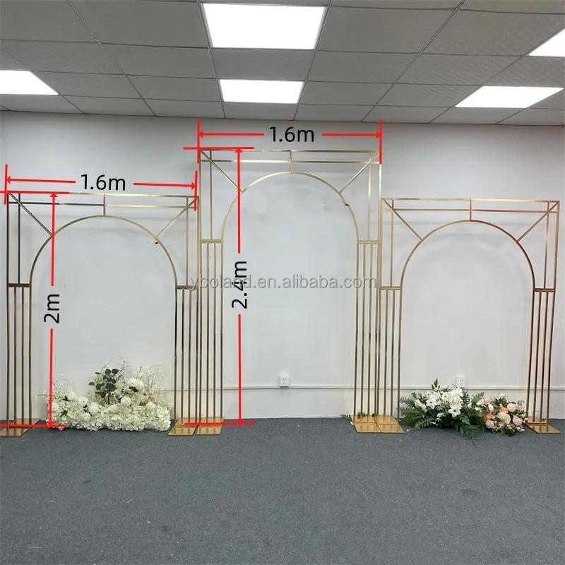 Luxury Wedding Decoration Backdrop - Metal Shiny Gold Frame