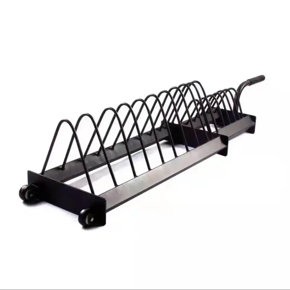 Horizontal Storage Rack Gym Storage Trailer Carts Movable Barbell Rack ...