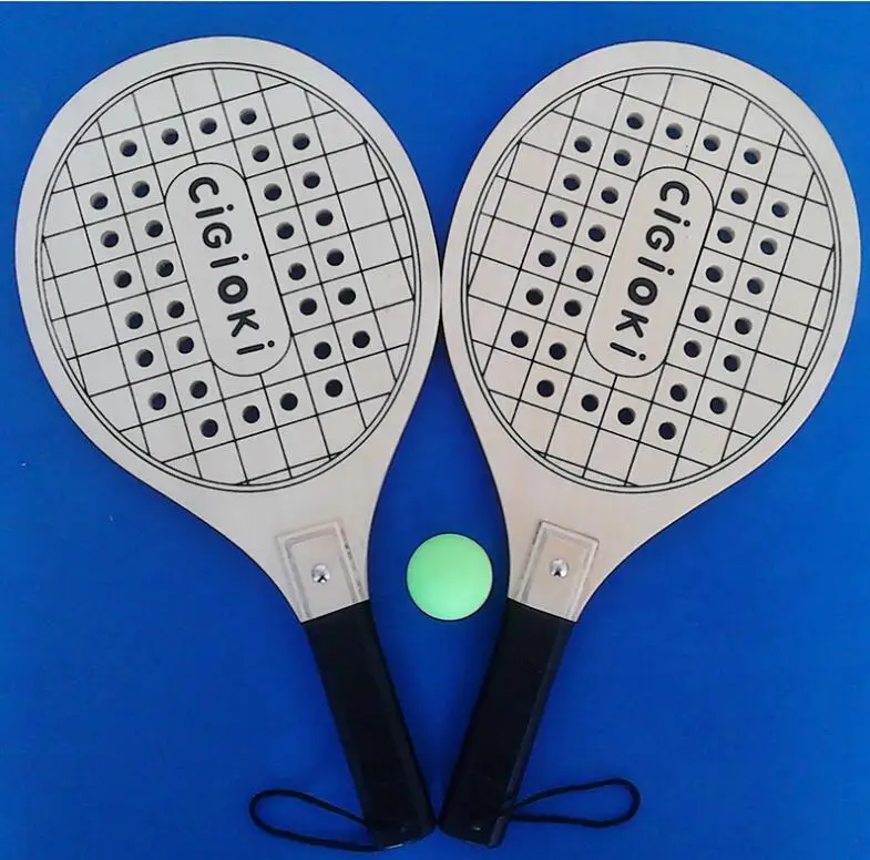 Quality Perforated Wood Beach Rackets Set Game Bat Hot Sale Promotion ...