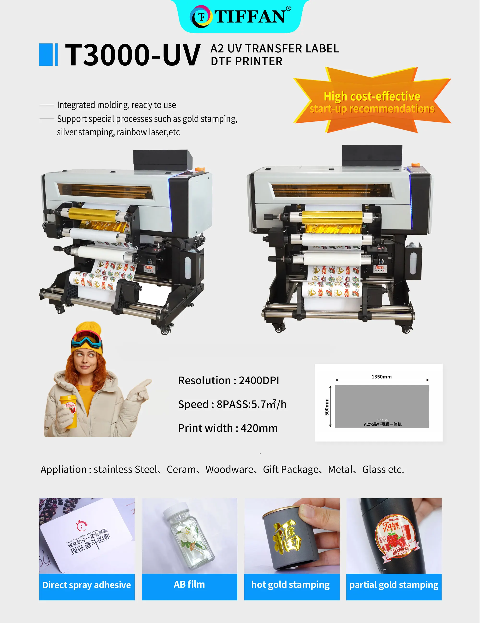 TIFFAN Large Format UV DTF Printer - High Productivity