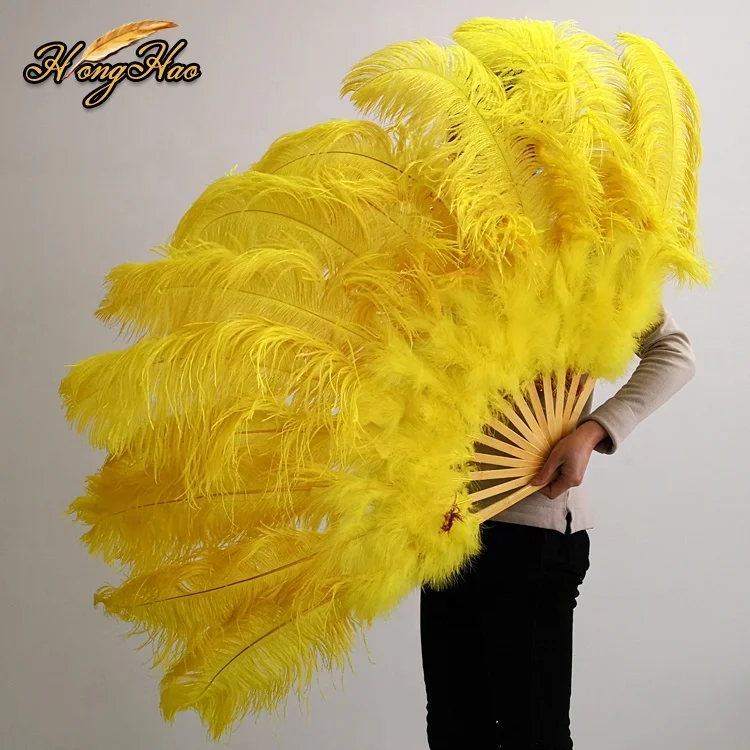 Wholesale Medium Ostrich Feather Fan Customized Dyed Handmade For ...
