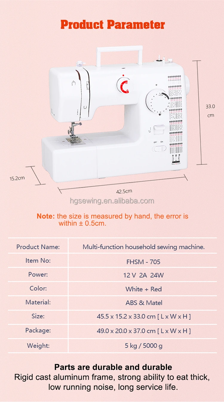 VOF FHSM-705 Sewing Machine - 59 Stitch Overlock Portable