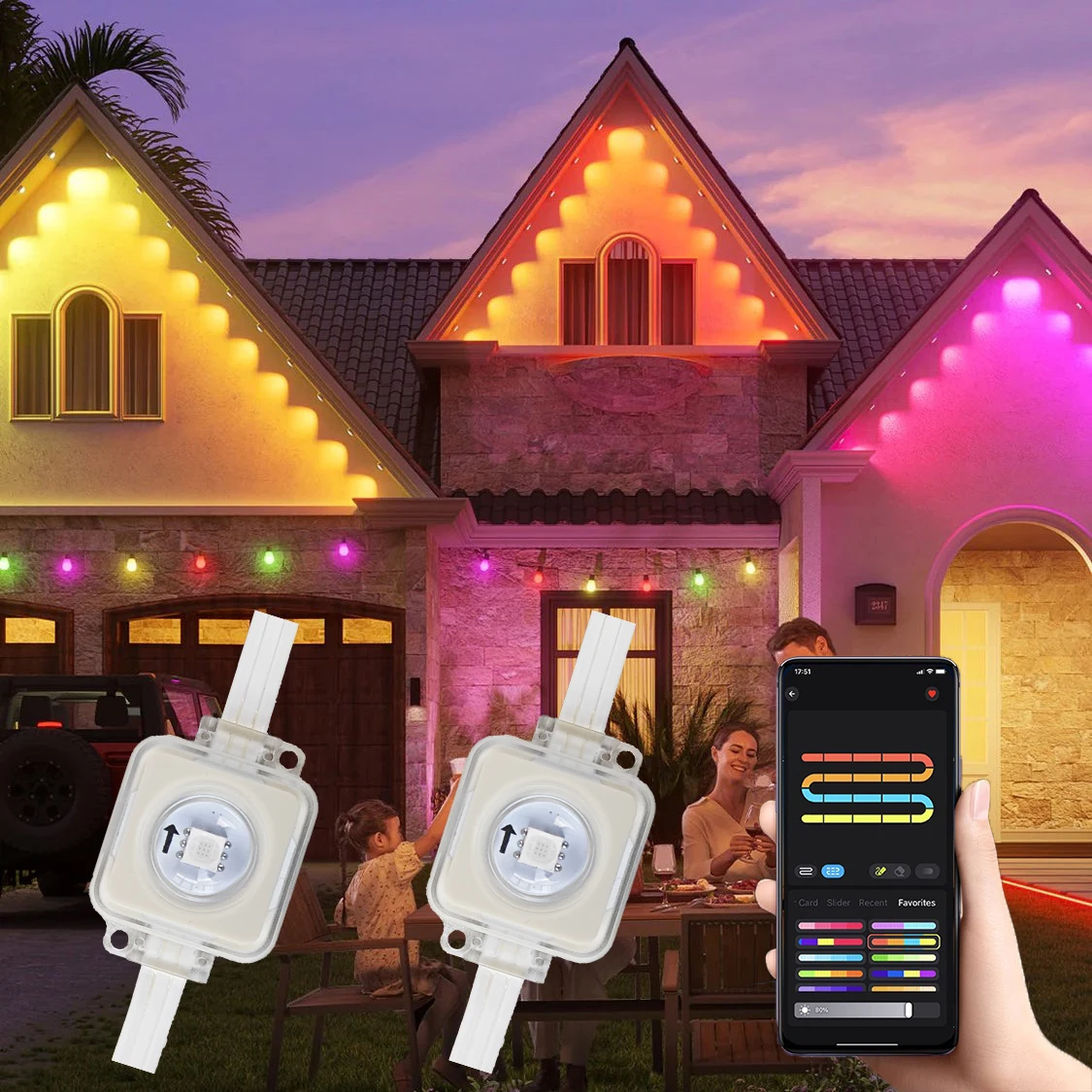 Outdoor Aluminum Profile Permanent RGB Gemstone Lighting