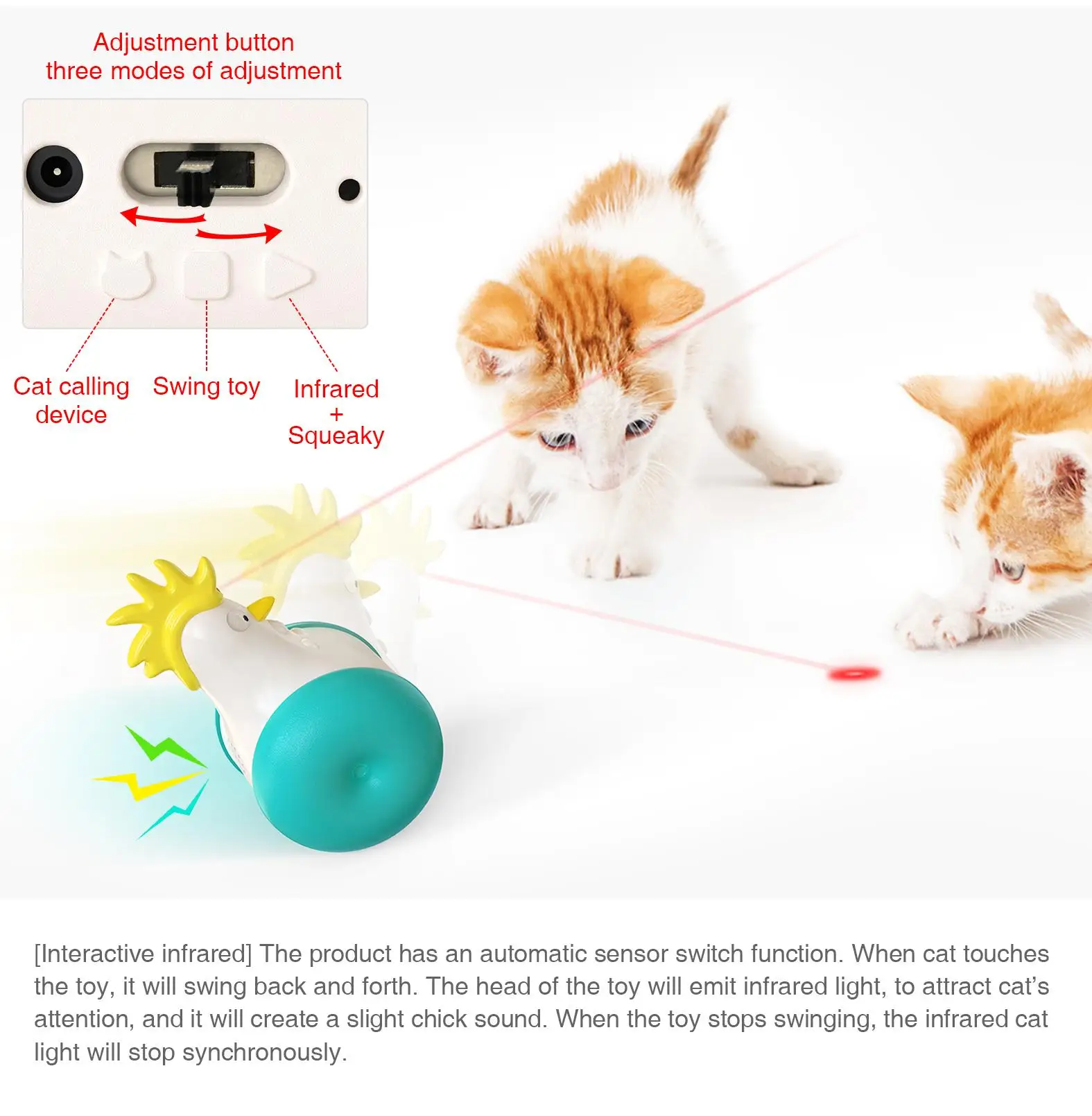 Interactive Motion Popping Cat Toy with Laser Light - Eco-Friendly ...