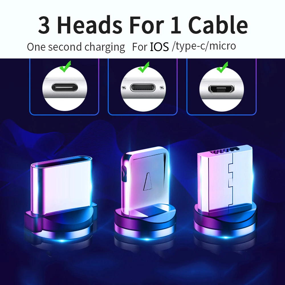 3in1 Micro Mobile Phone Charging Charger 3 In 1 Magnetic Usb Cable ...