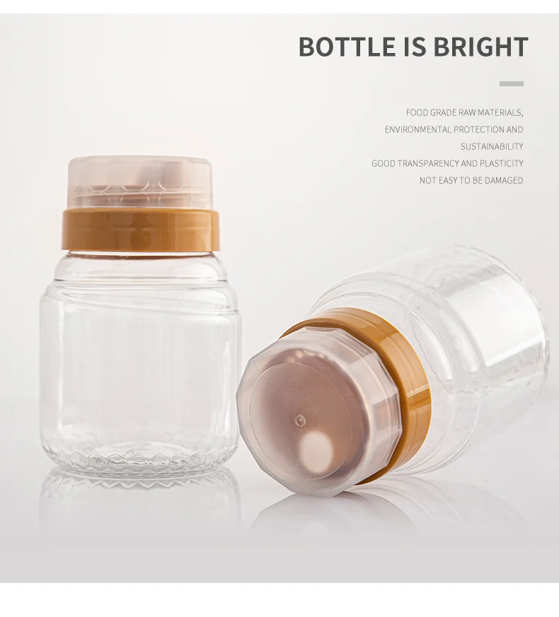 Food Grade Transparent Plastic Reflux Honey Packaging Cans Empty Honey ...