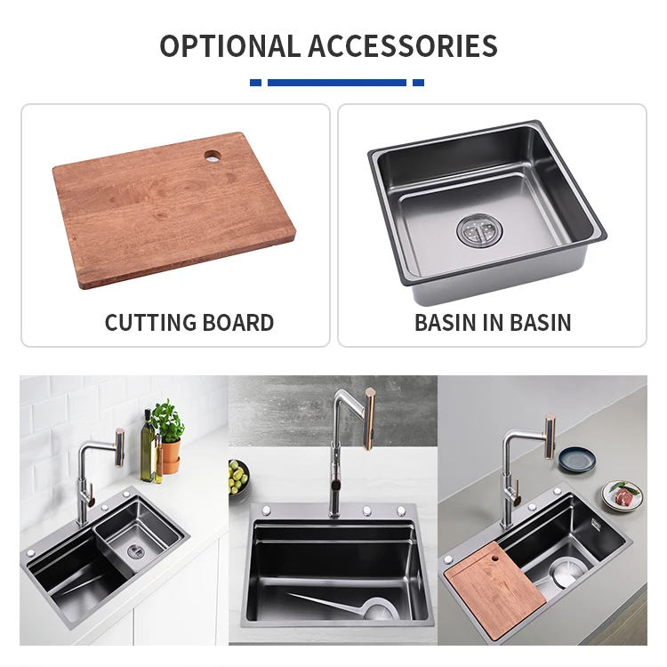 Sonsill Kitchen Sinks Stainless Steel Modern Single Slot Nano Silver ...