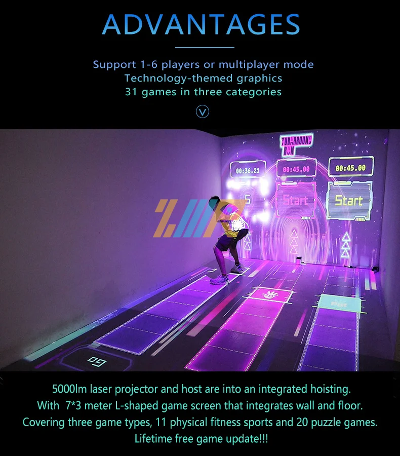 L-Shaped Physical Fitness Interactive Games for Indoor Playground ...