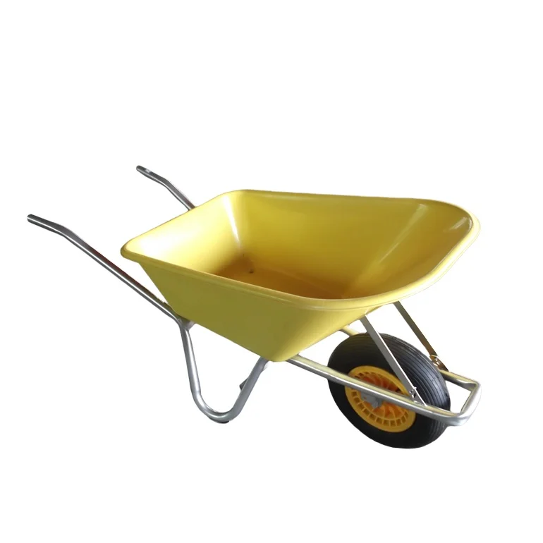 Wheelbarrows FORT Site Shifter 500 Heavy Duty Wheelbarrow Yellow Garden ...