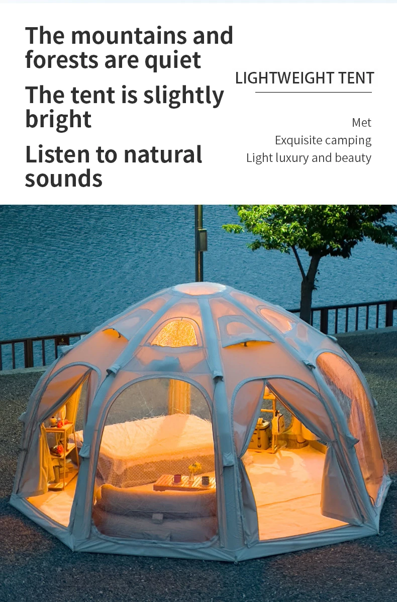 Outdoor Go Hike Resort Glamping Round Tent Oxford Canvas Waterproof ...