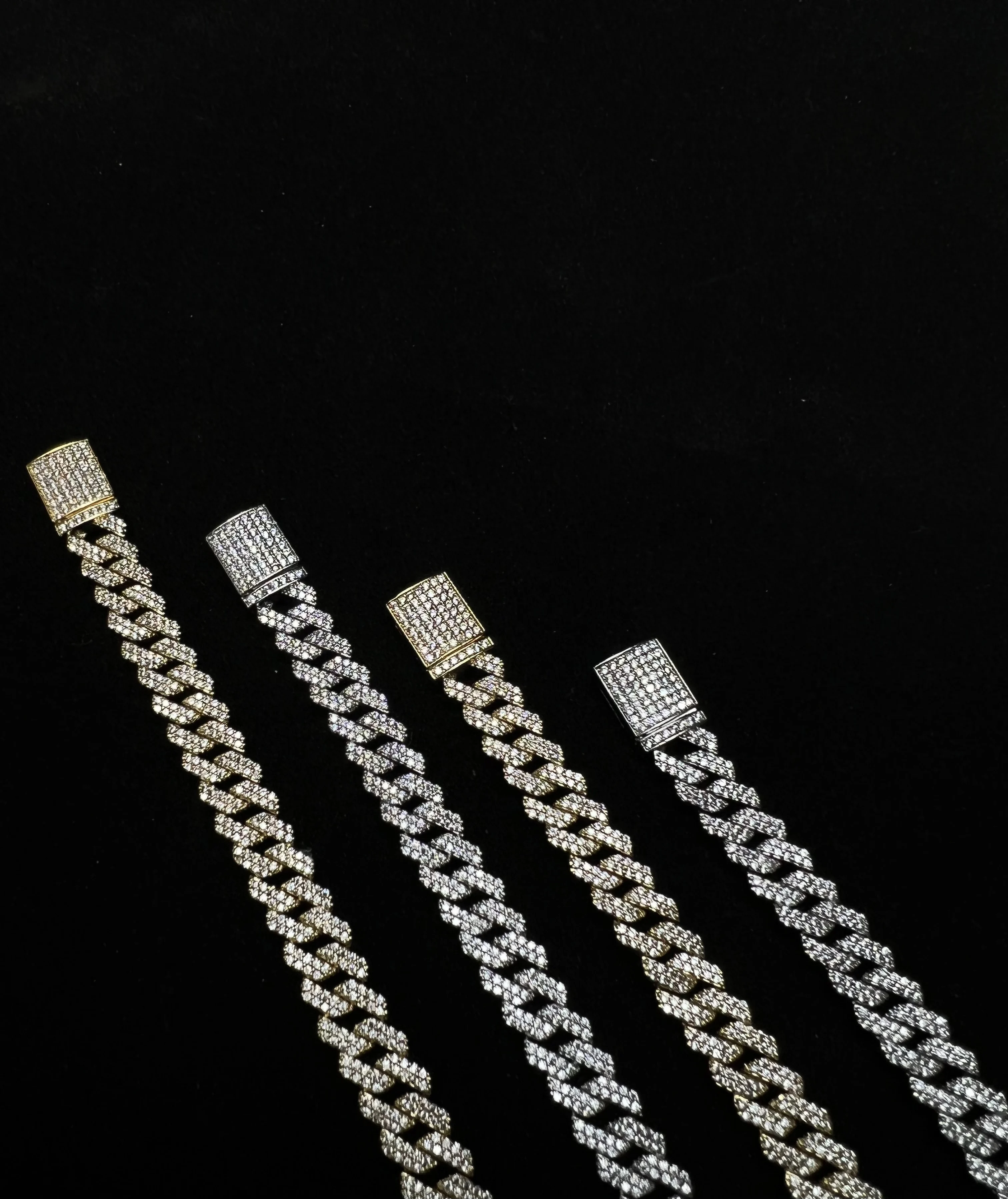 Moissanite Cuban Link Chain 9mm Moissanite Prong Cuban 9mm Moissanite ...