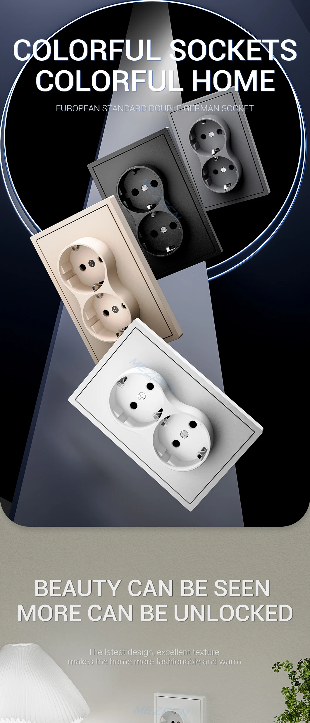 New Design European Standard Wall Sockets Double Germany Sockets for ...
