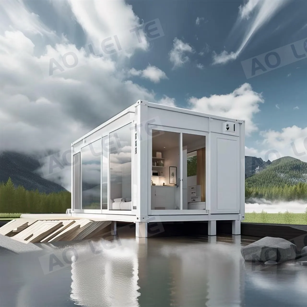 Modern 20ft/40ft Portable Fireproof Material Detachable Container House ...