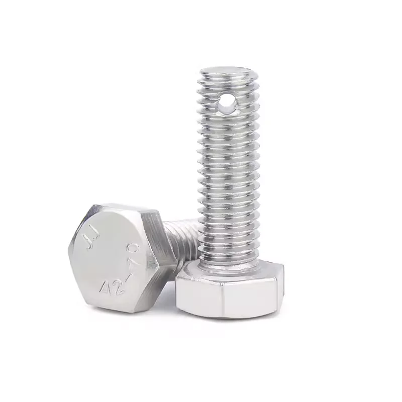Hex Bolts With Cotter Pin Hole Split Pin Through the Shank Galvanized ...