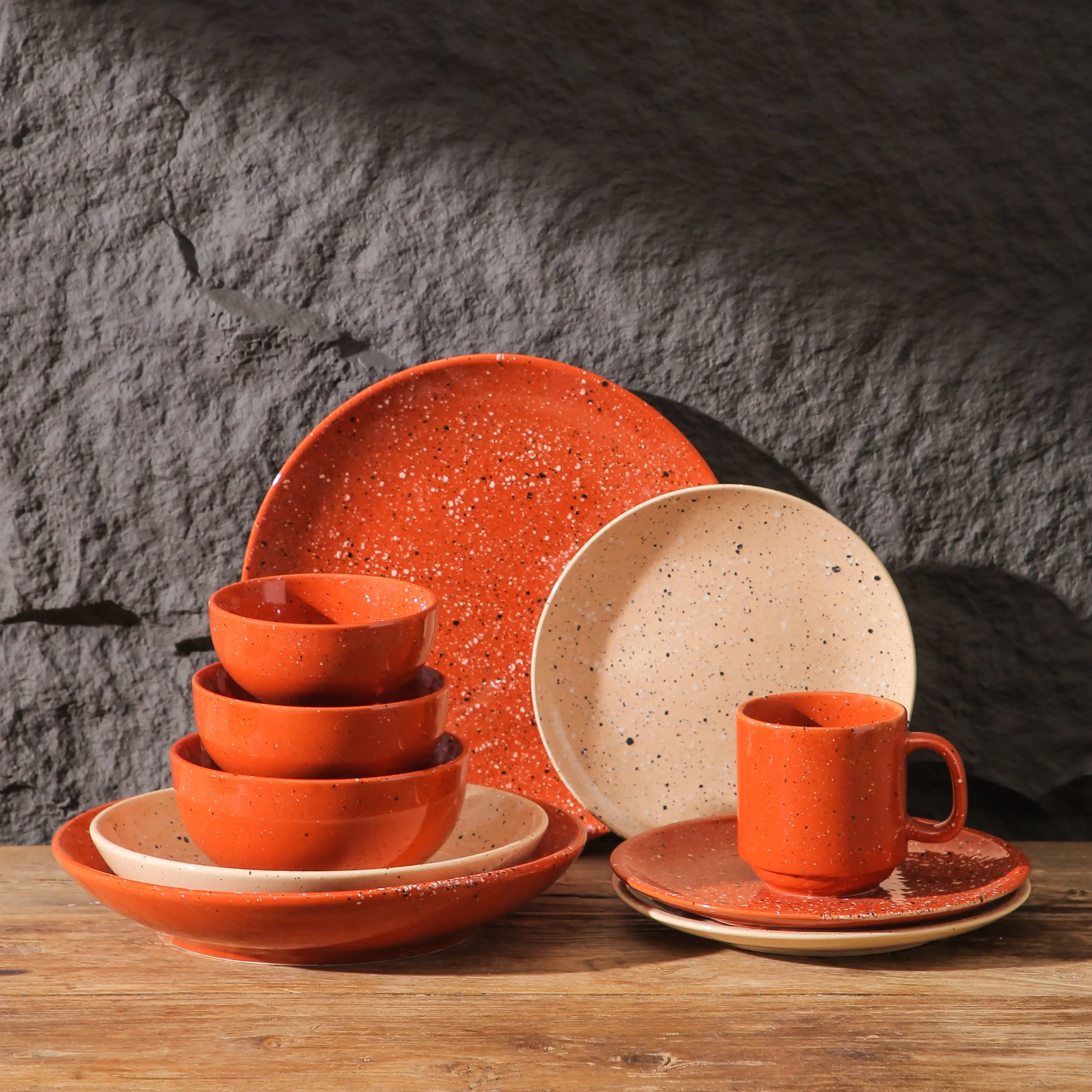 Attractive Splatter Design Nordic Stoneware Serveware Tableware Set ...