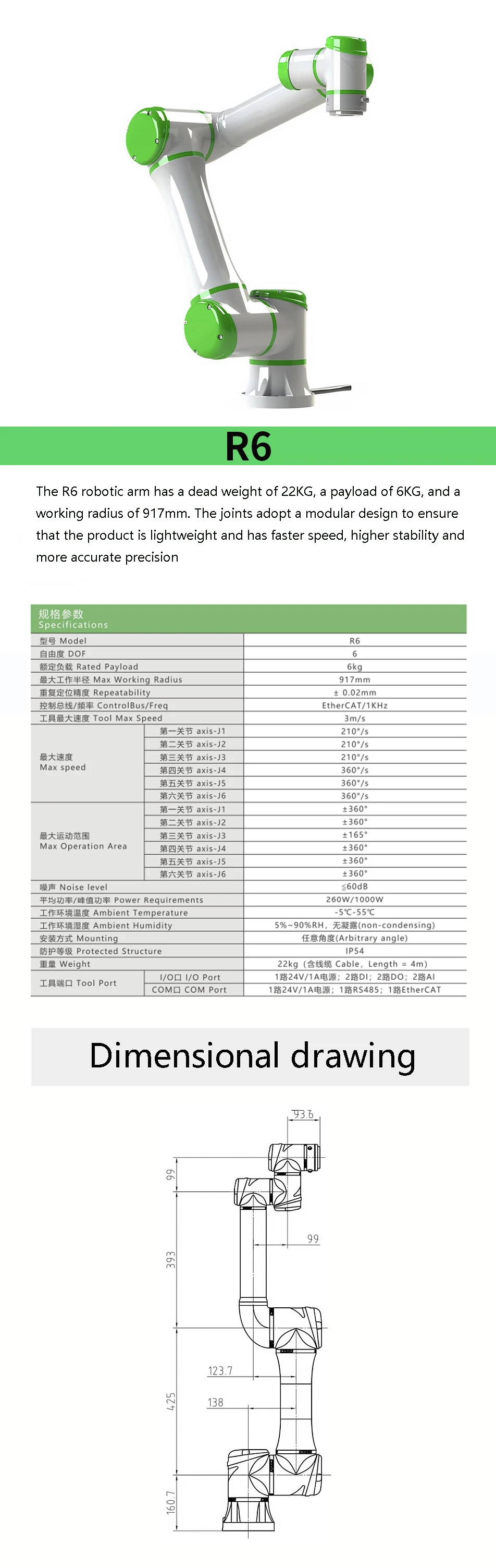 6 Axis Collabrative Robot High Quality Robot Arm Cobot Multifunctional Manipulator Industrial ...