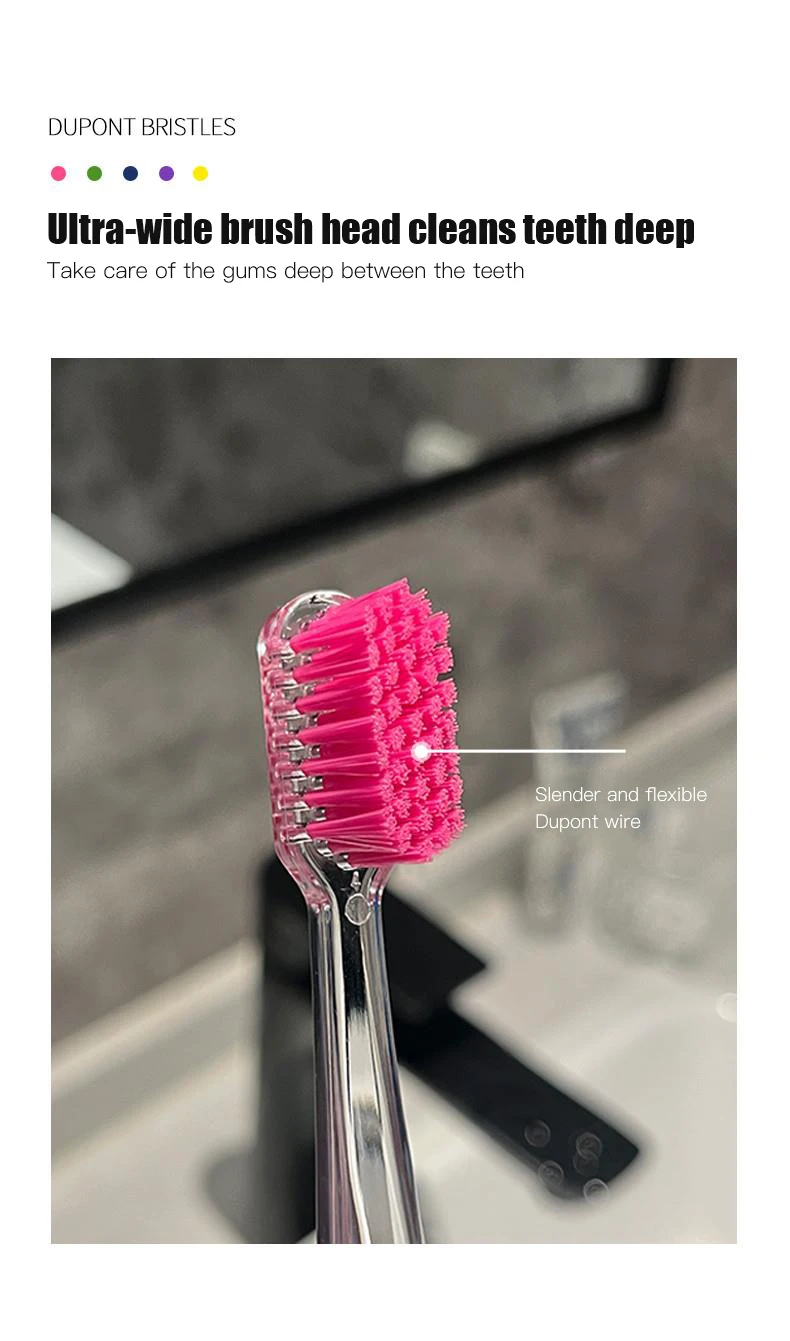 Wholesale OEM High Quality PS Transparent Handle Toothbrush