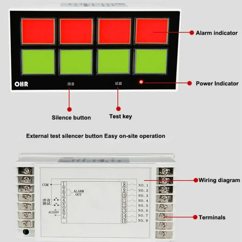 Ttl Input Alarm Annunciator Ac 220v Annunciator Panel 4v Output Alarm ...