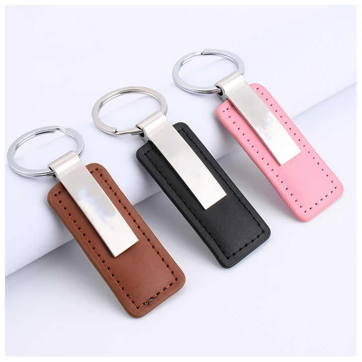 High Quality Blank Leather Custom Keychains With Engraved Logo Braided ...