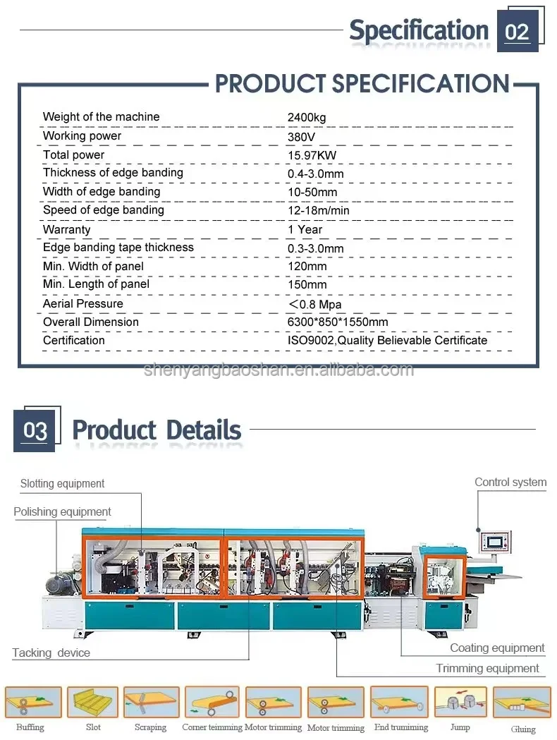 Full 9 Functions Mdf Wood Edge Banding Machine With Pre Milling Unit ...