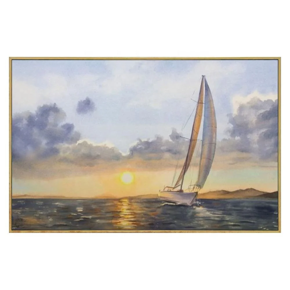 Sailboat painting Nautical wall art Original oil art Sailing yacht ...