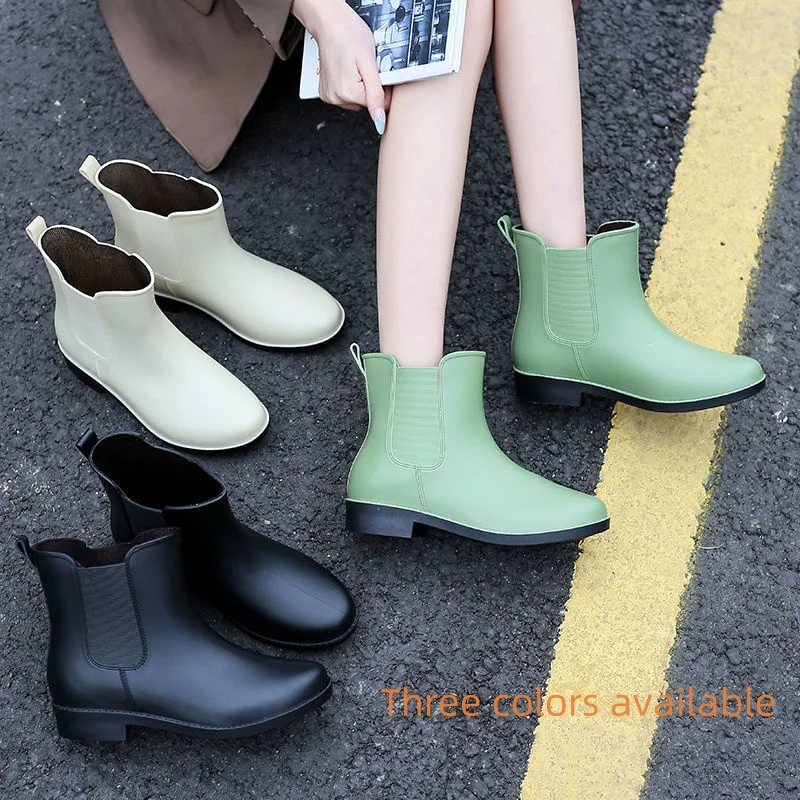 Wholesale Women's Fashion Rain Boots Low Top Pvc Shoes With Rubber ...