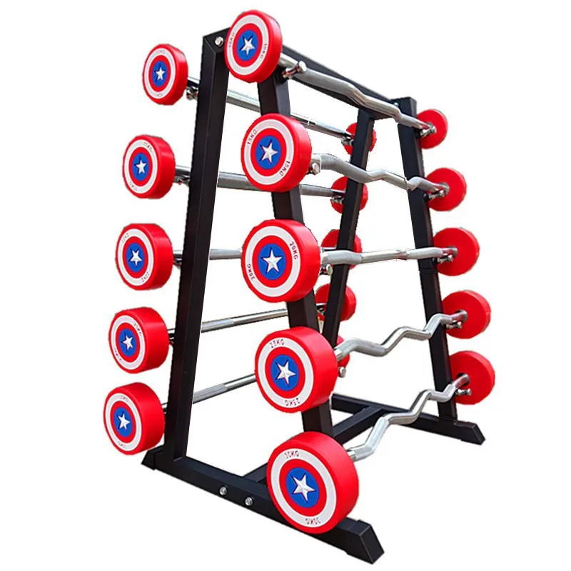 Urethane Encased Straight Barbell EZ Curl Barbell 25-115 Lbs 10-50 kg ...