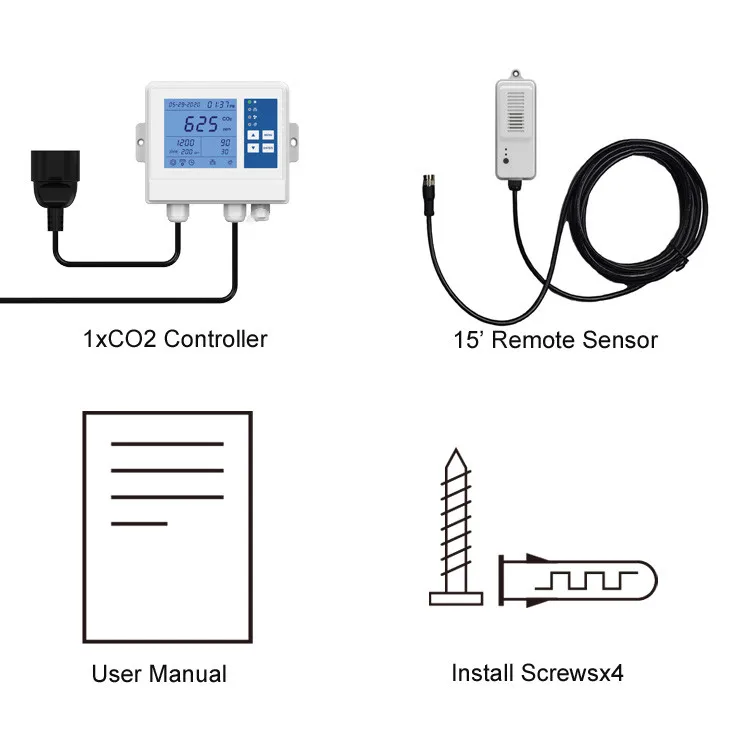 Mushroom Growing Tent Duct Fan 10000ppm 4.5m Remote Sensors Air Quality ...