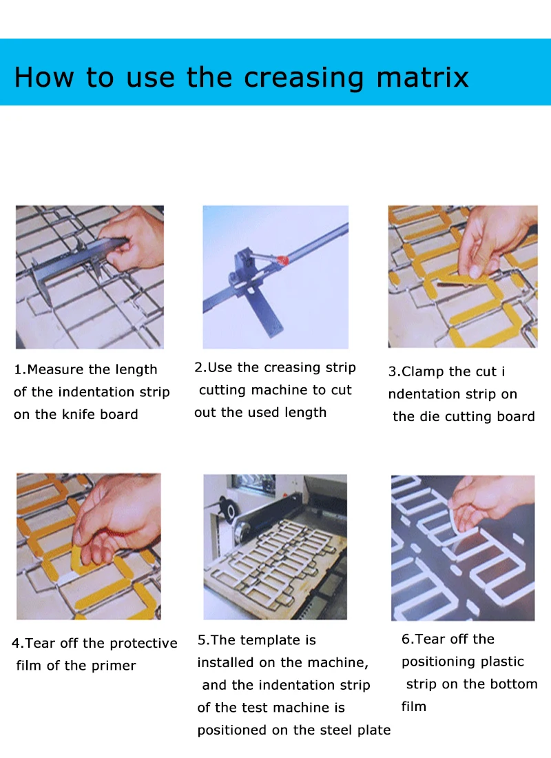 Adhesive Plastic Creasing Matrix for Die Cutting Printing Material