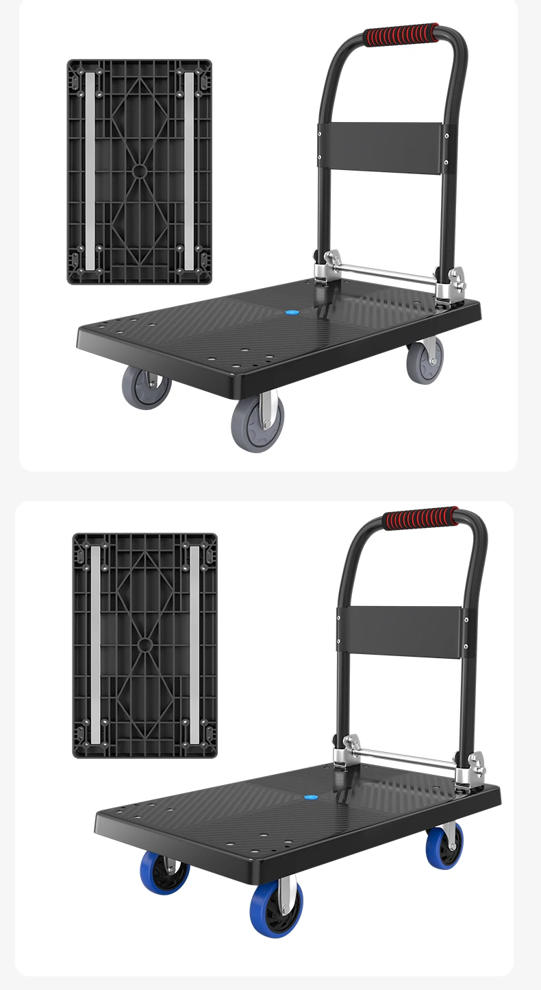 200kg Heavy Duty Manual Platform Trolley - Foldable & Durable